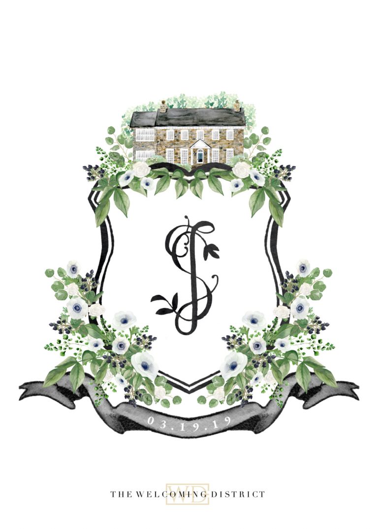 Watercolor Crest Featuring Tranquility Farm - The Welcoming District